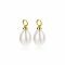 ZINZI gold plated zilveren oorbedels parel peervorm 15mm wit ZICH355WG (zonder oorringen)